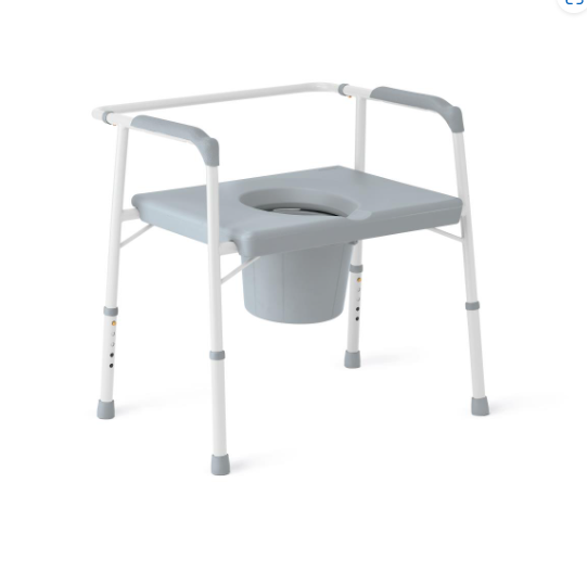 EXTRA WIDE 24″ STEEL BARIATRIC COMMODE WITH 650 LB CAPACITY, ELONGATED ...